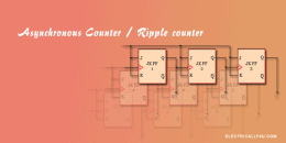 Asynchronous counter / Ripple counter - Circuit and timing diagram